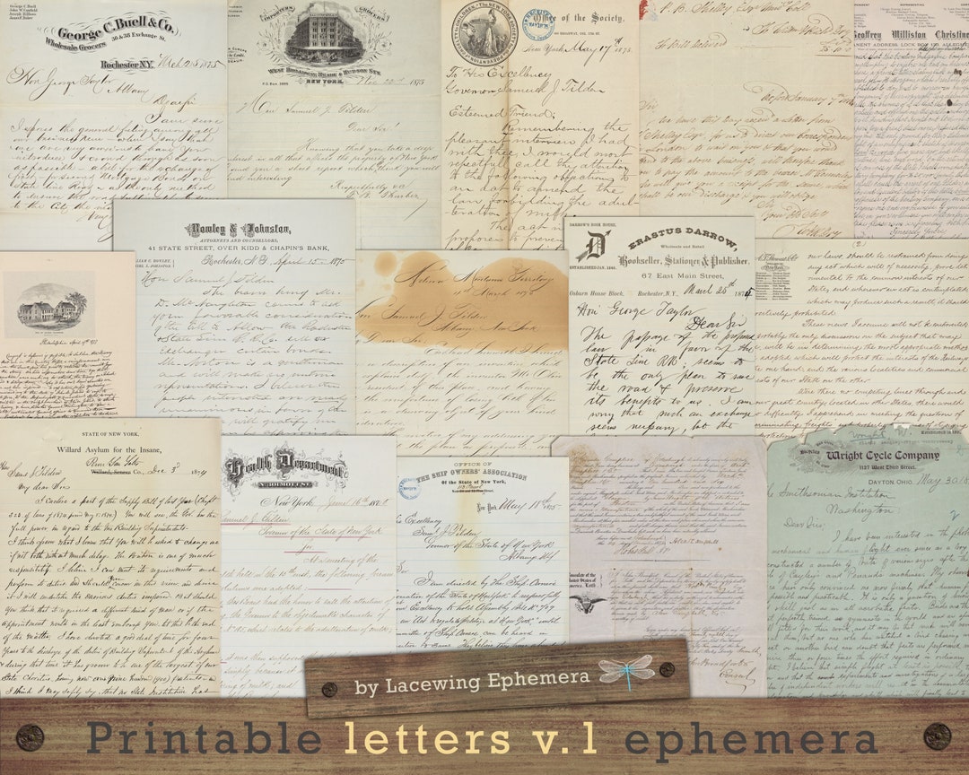 Hand-written Vintage Letters, Hand-writing, Ephemera, Printable Old ...