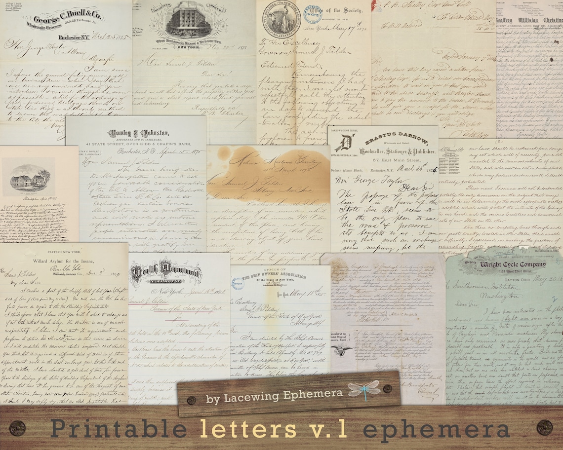 Hand-written Vintage Letters, Hand-writing, Ephemera, Printable Old ...