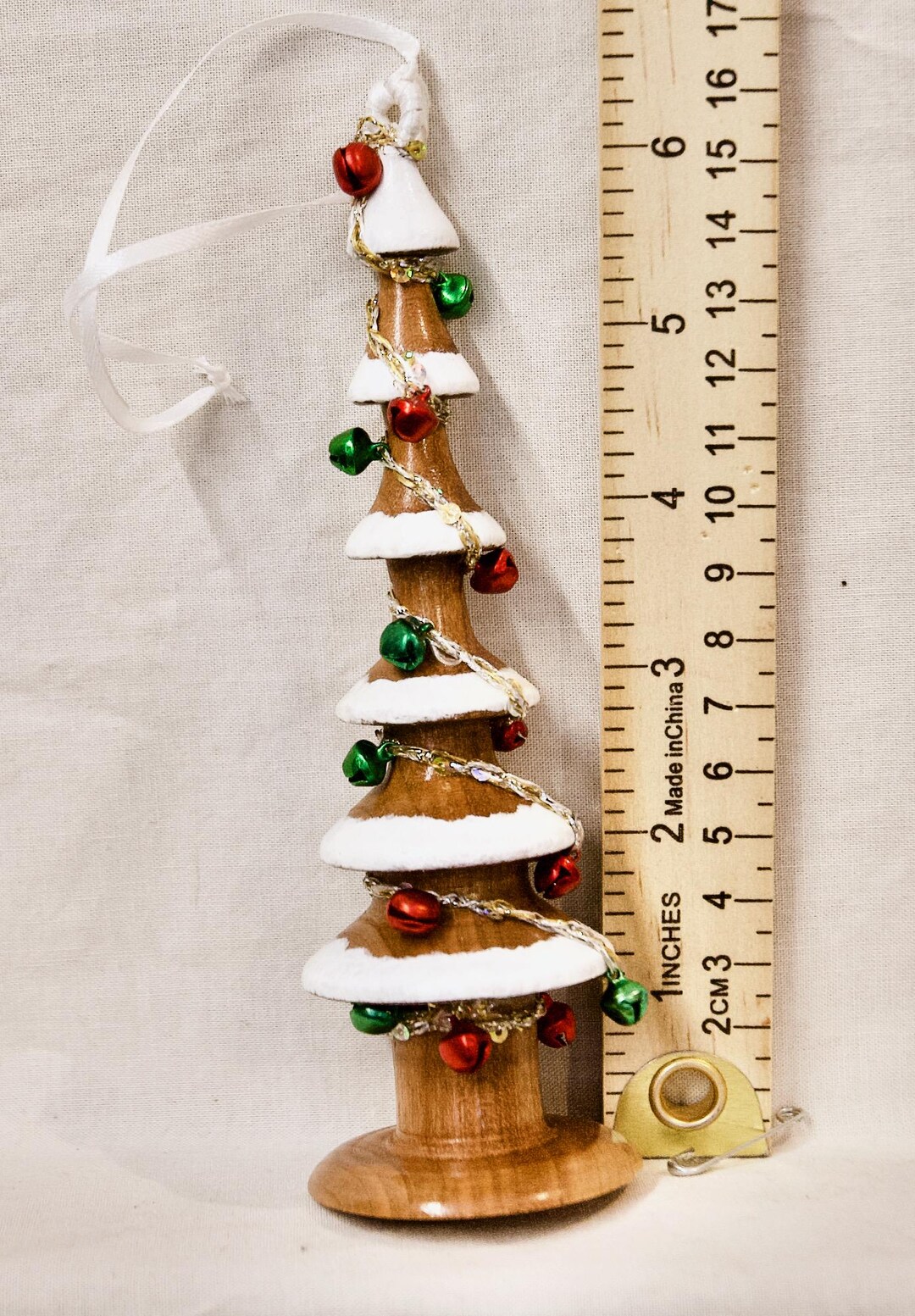 Hand Turned Tree Ornament With Crochet Garland - Etsy