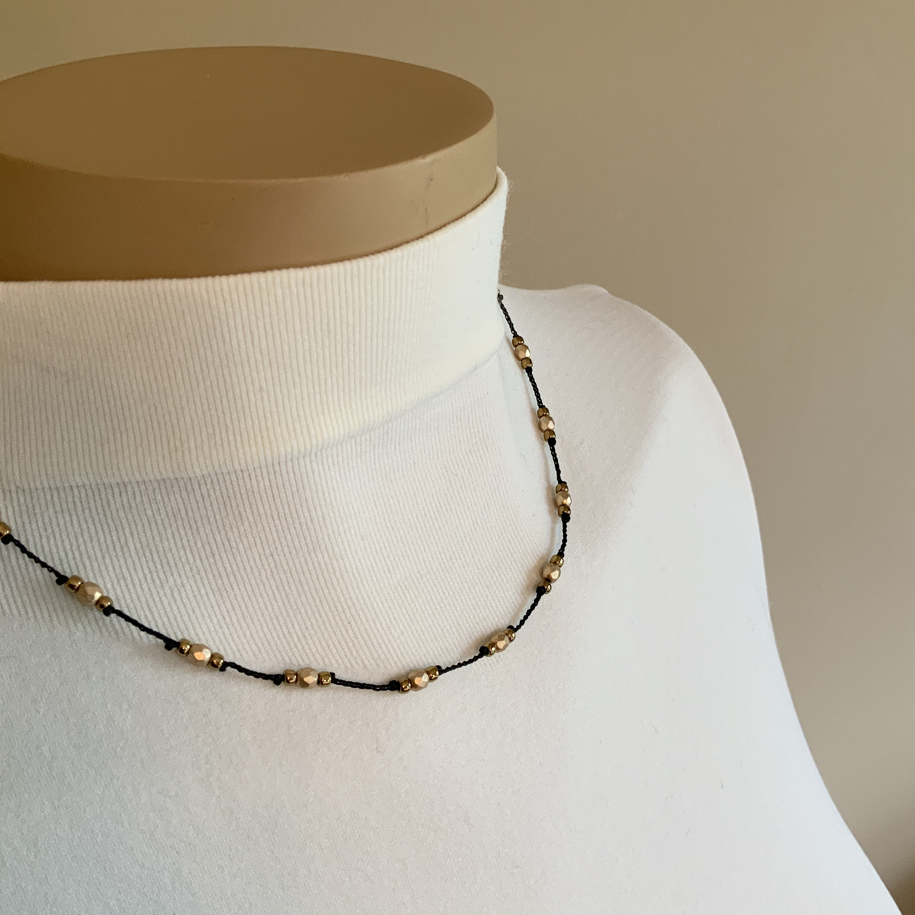 Black and Gold Metal Free Necklace - Etsy