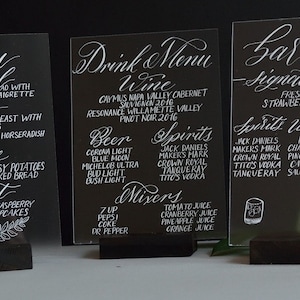 Dinner Menu Sign / Wedding Calligraphy Signs / Menu Sign for - Etsy
