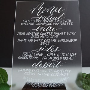 Dinner Menu Sign / Wedding Calligraphy Signs / Menu Sign for - Etsy