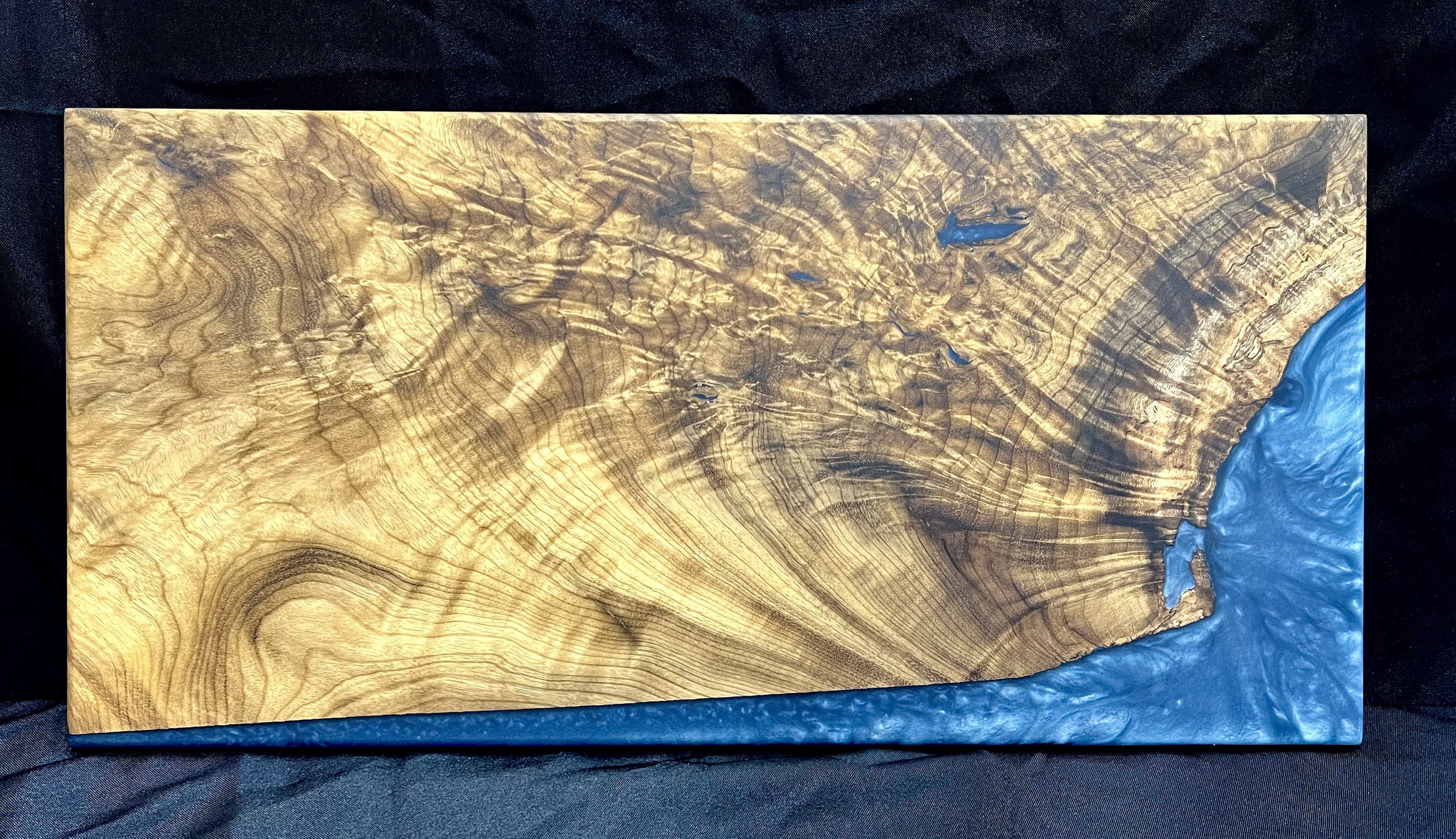 Charcuterie Board, Myrtle Burl Wood and Epoxy Serving Tray, Live Edge ...