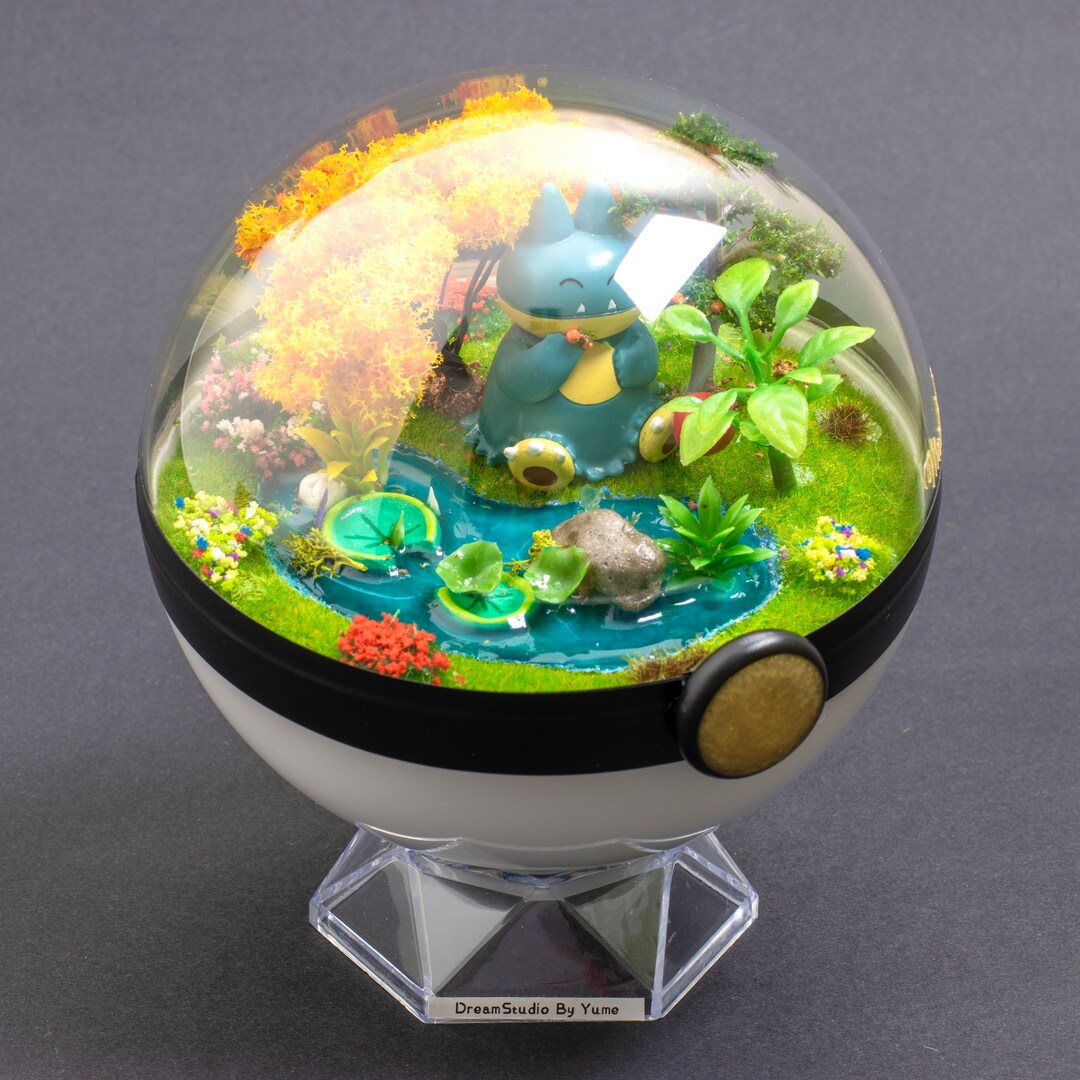 Pokemon Terrarium, Pokeball Diorama, Lotus Pond Terrain in Autumn Fruit ...