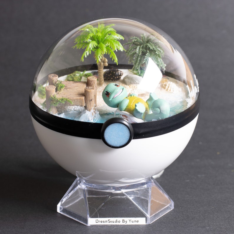 Pokemon Terrarium, Pokeball Diorama, Squirtle in Beach Terrain, 10cm ...