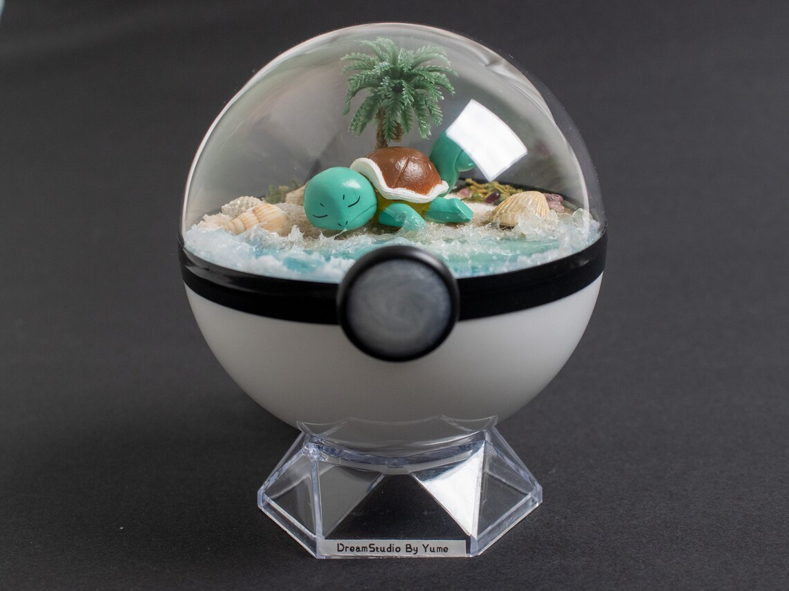 Pokemon Terrarium, Pokeball Diorama, Squirtle in Beach Terrain, 10cm ...