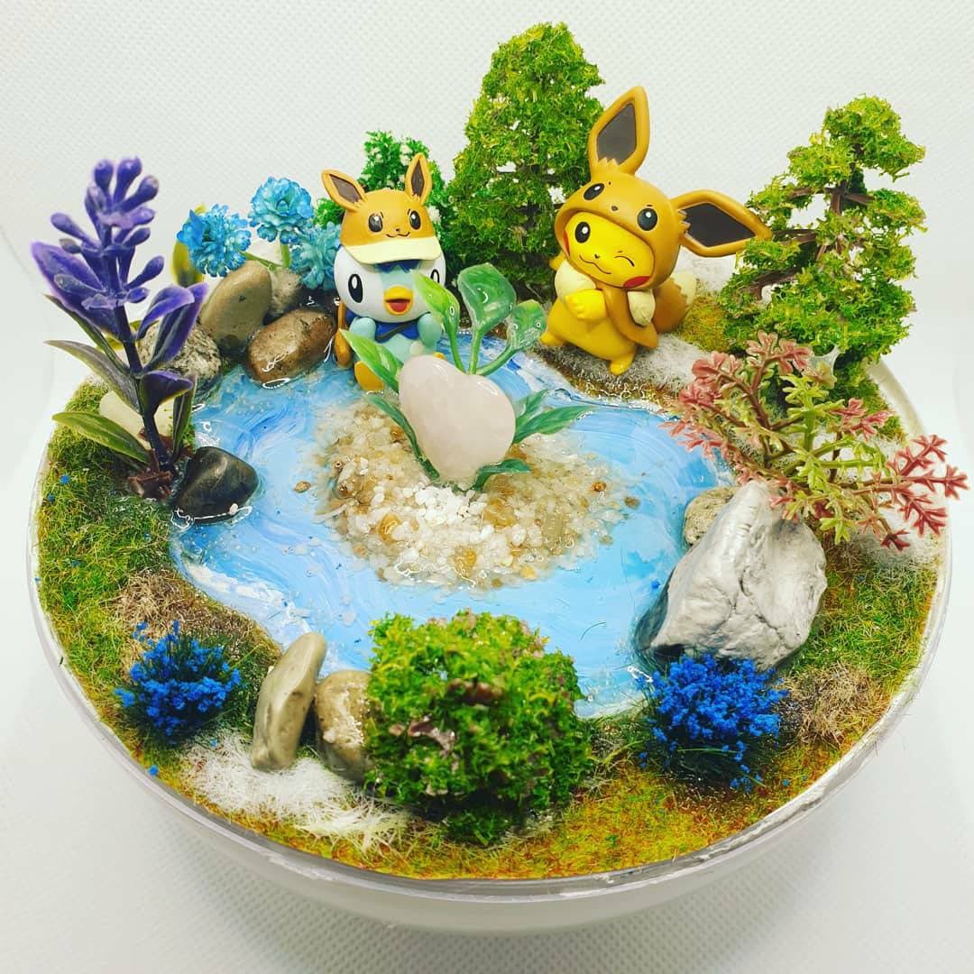 Huge Pokemon Terrarium, 2 Pokemon in 14cm/5.5inch, 15.6cm/ 6.1inch ...