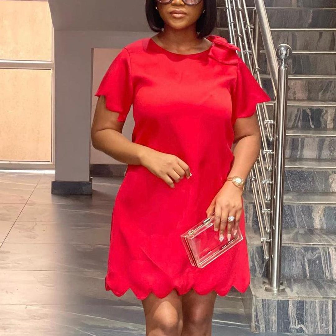 Red Short Mini Dress Wedding Dress for All Size Festive Dress Short ...