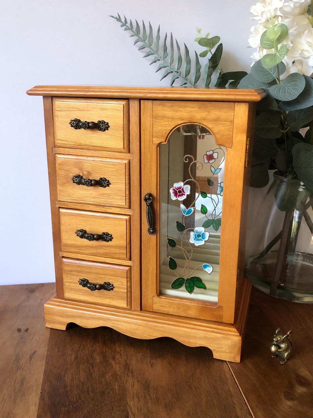 Vintage Wooden Mele Styled 80’s Jewellery Box - Excellent - Hand ...