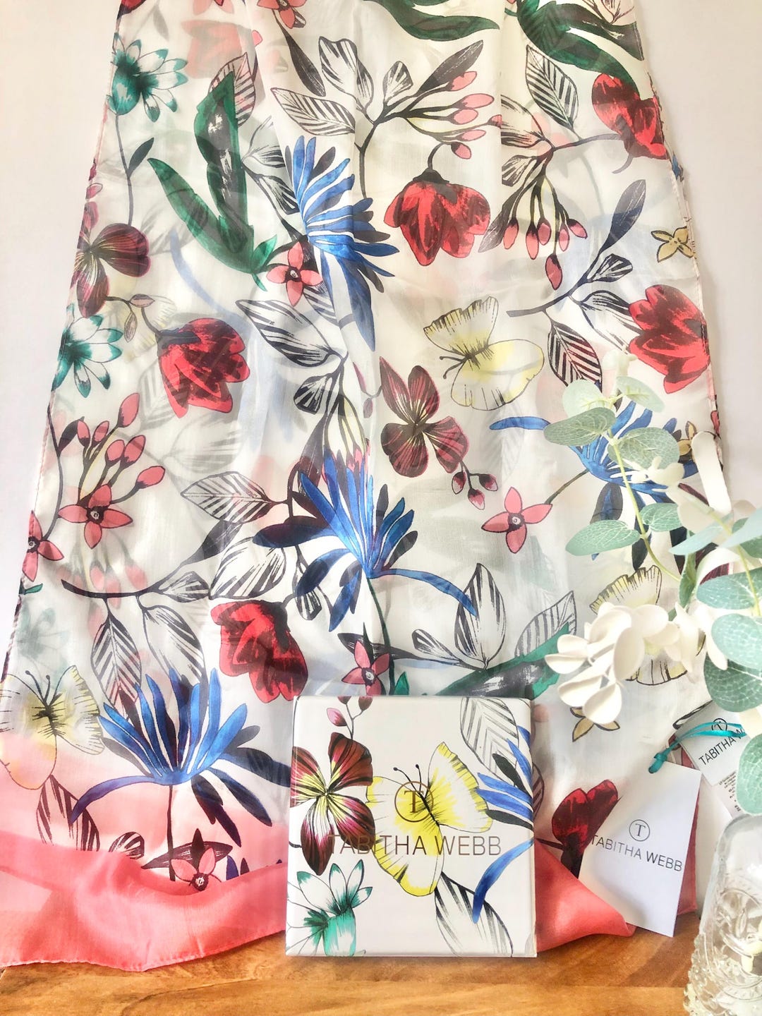 Silk Scarf by Tabitha Webb - Gift Box - Beautiful Colours - 100% Silk ...