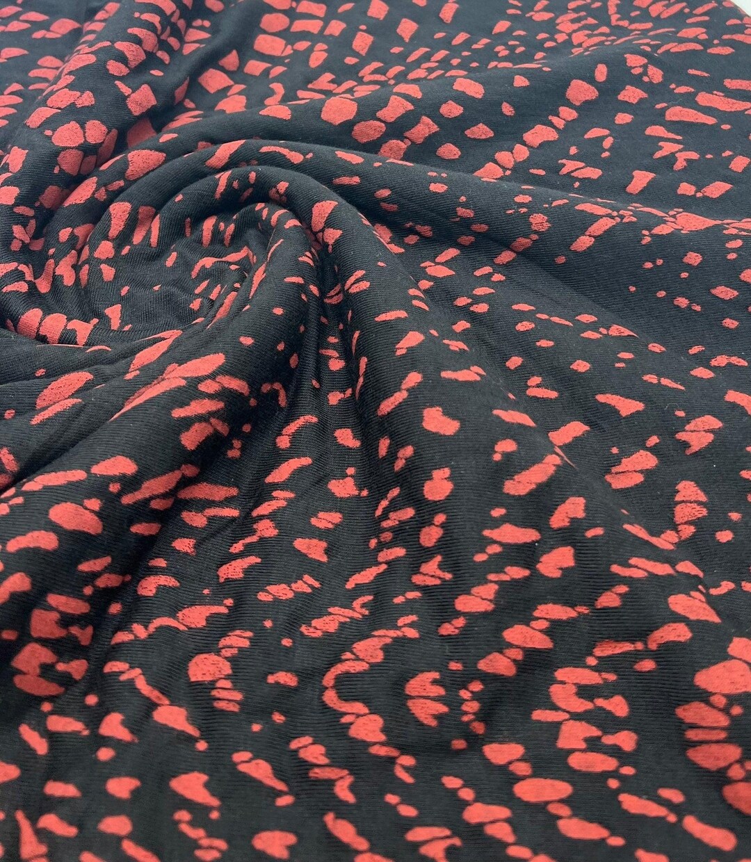 Black Terracotta Spot Mix Viscose Elastane 4 Way Stretch Fabric - Etsy