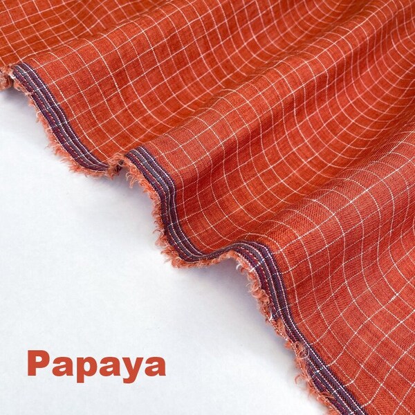 Checked Linen Fabric - Etsy