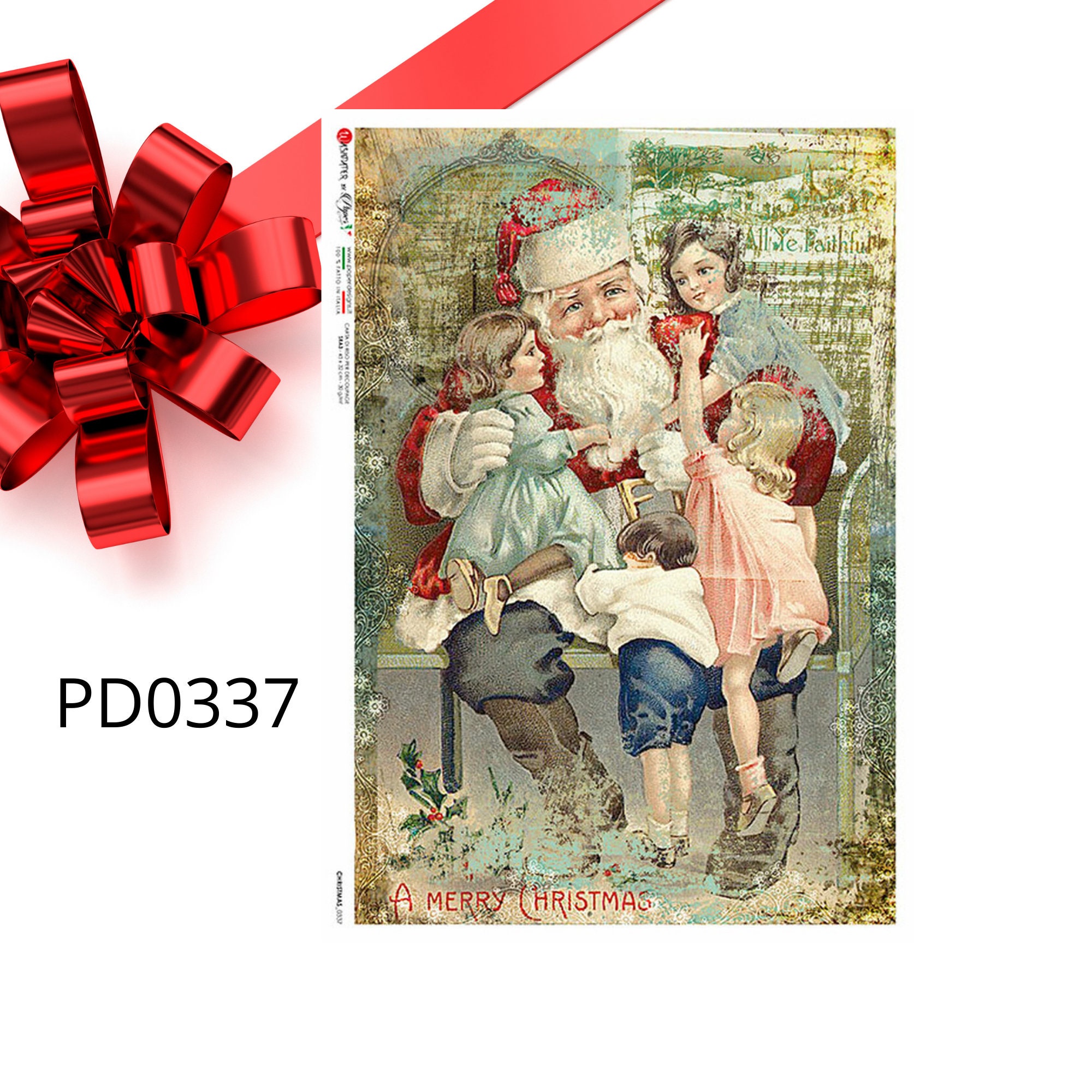 A4 Rice Paper Christmas 0336 Decoupage Paper 12.5 x 8.6 Paper Designs ...