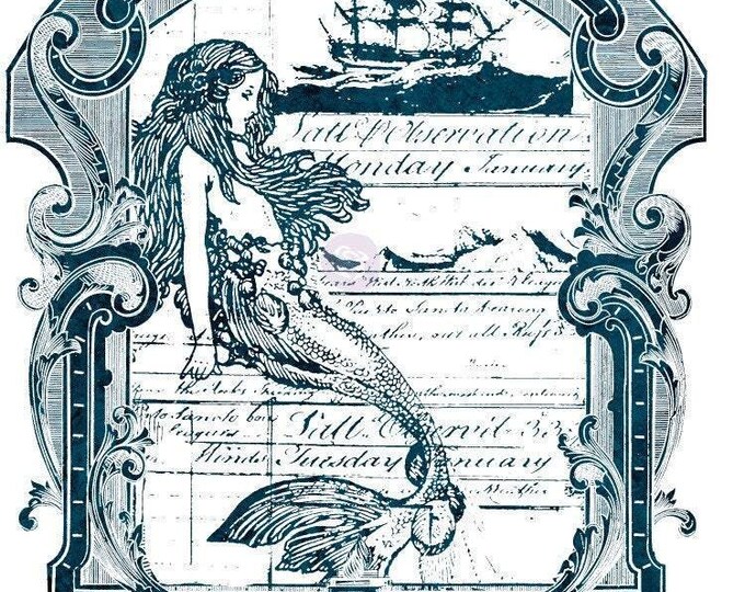 Mermaid Transfer 22" X 30"-redesign With Prima - Etsy