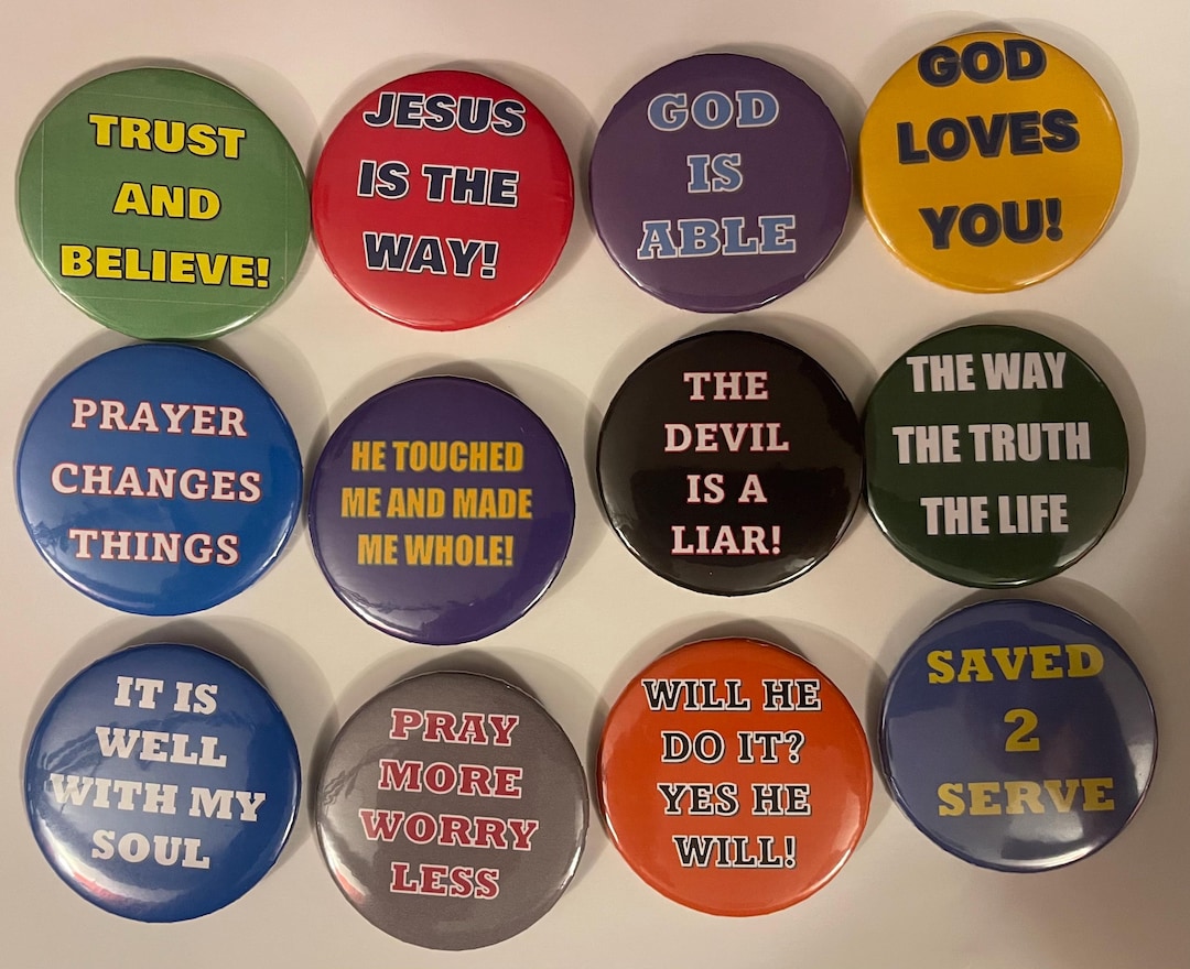 Christian Faith Series Full Color Buttons (12 Buttons to Choose From, 2 ...