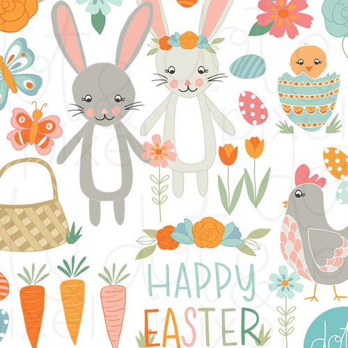 Easter Clipart Easter Graphics COMMERCIAL USE Spring | Etsy