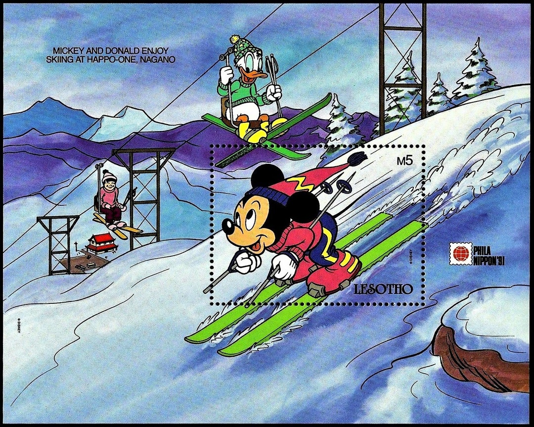 Lesotho 1991 Disney Souvenir Sheet Postage Stamp Scott 815 MNH Mickey ...
