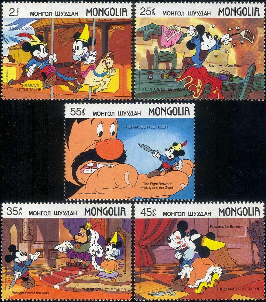 Disney Mongolia 1987 Set of 9 Stamps & 2 Souvenir Sheets Scott #1628-38 ...
