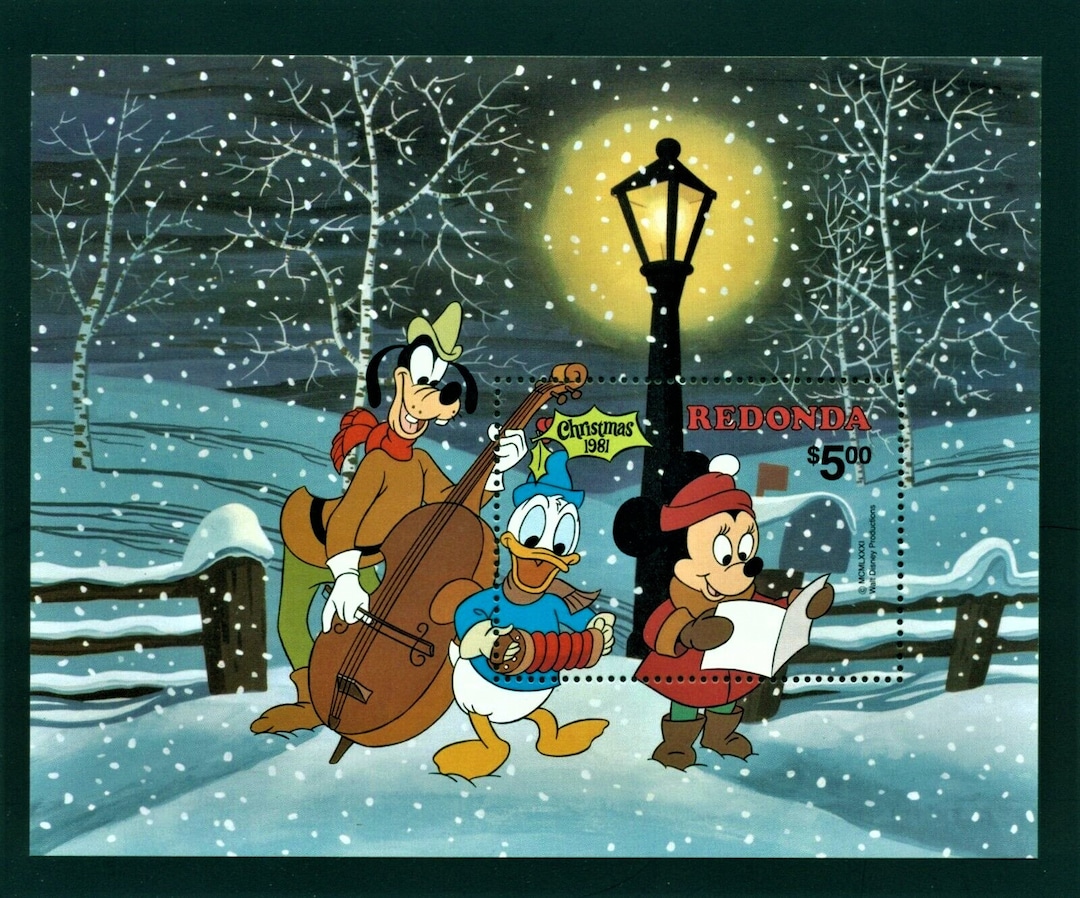 Redonda 1981 Disney Christmas Souvenir Sheet 90 MNH Mickey Mouse ...