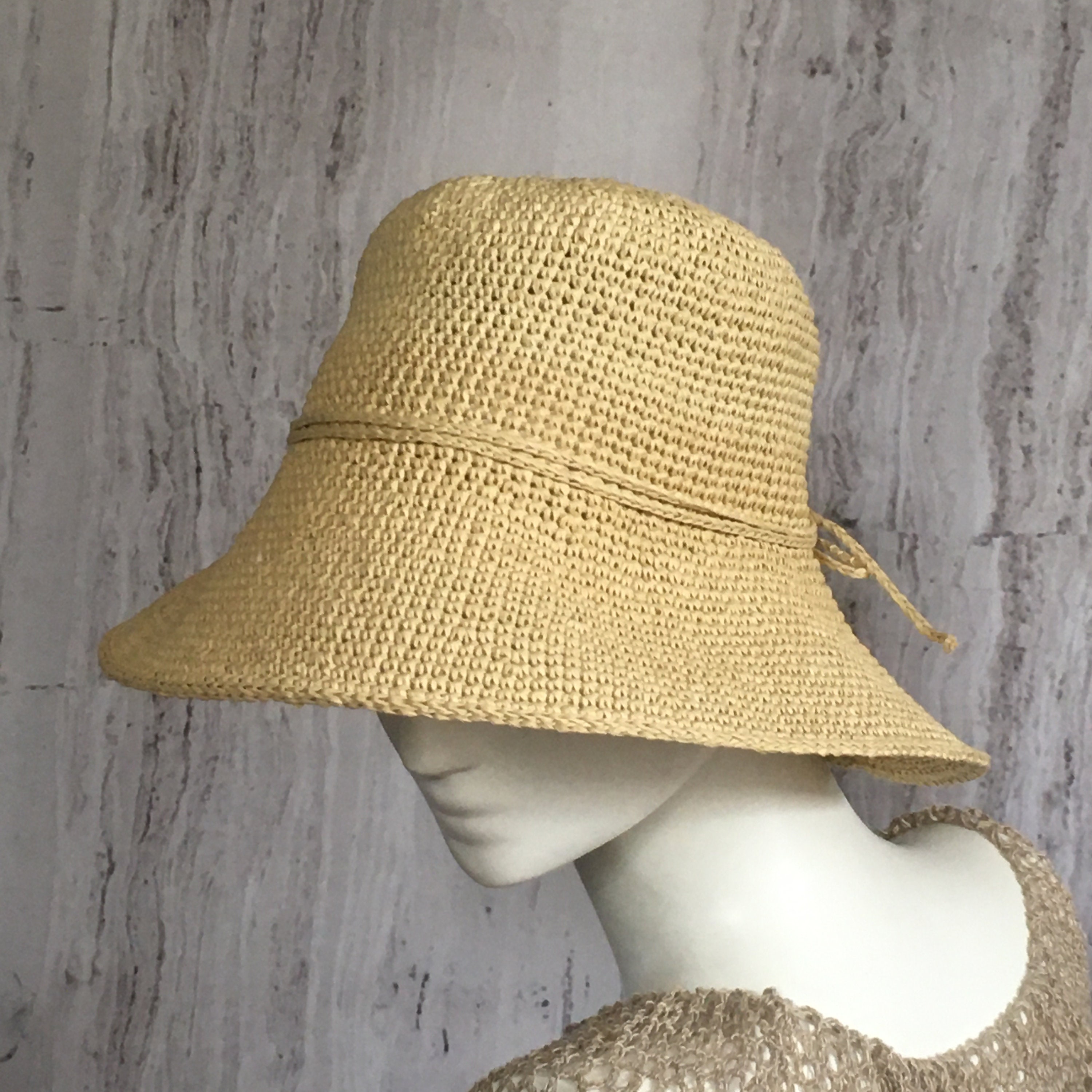 Wide-brimmed Straw Crochet Raffia Hat - Etsy