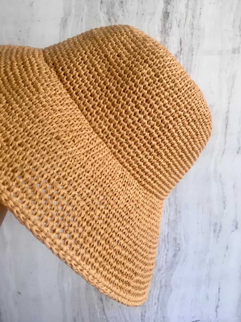 Wide-brimmed Straw Crochet Raffia Hat - Etsy