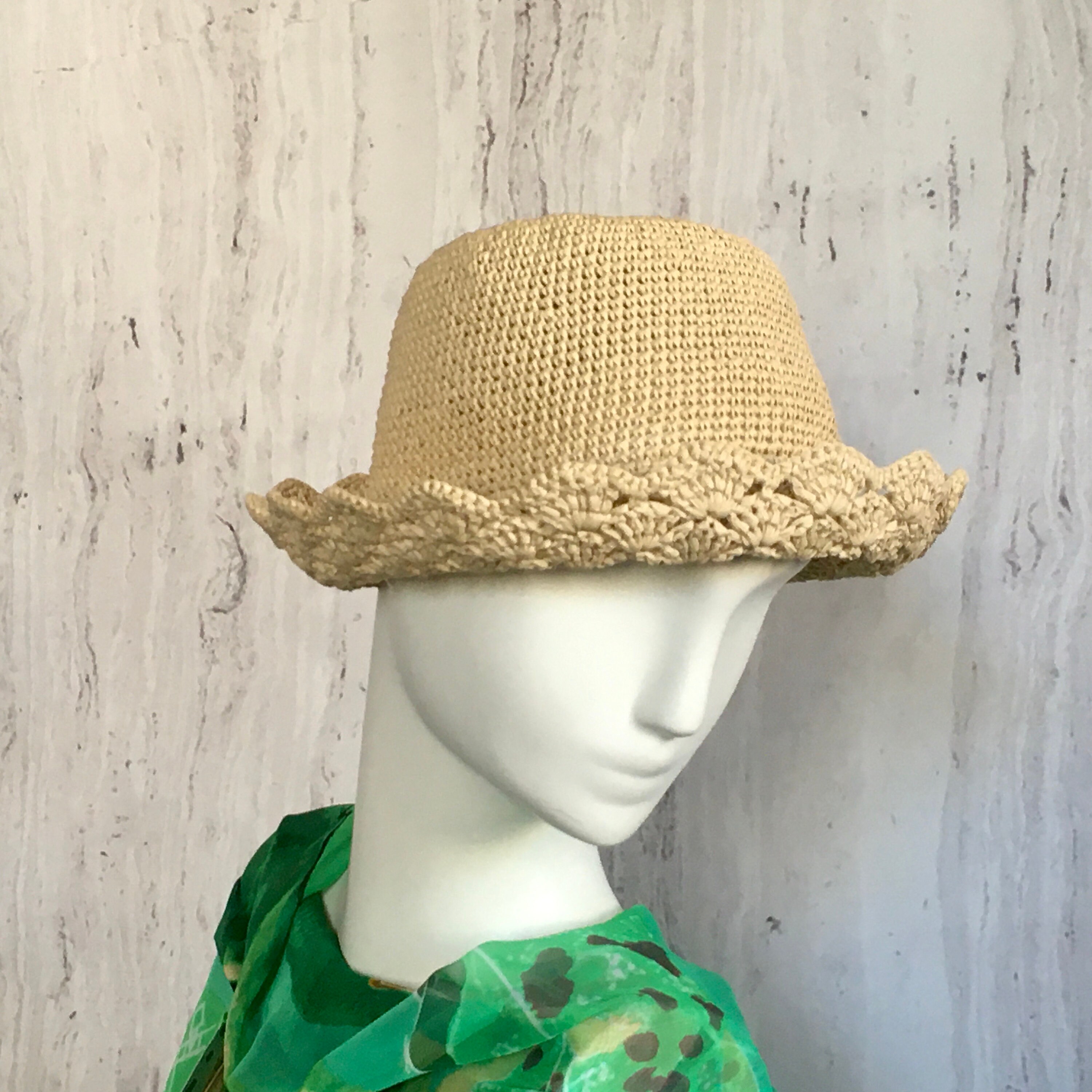 Straw Crochet Hat Crochet Raffia Hat Raffia Summer Hat - Etsy