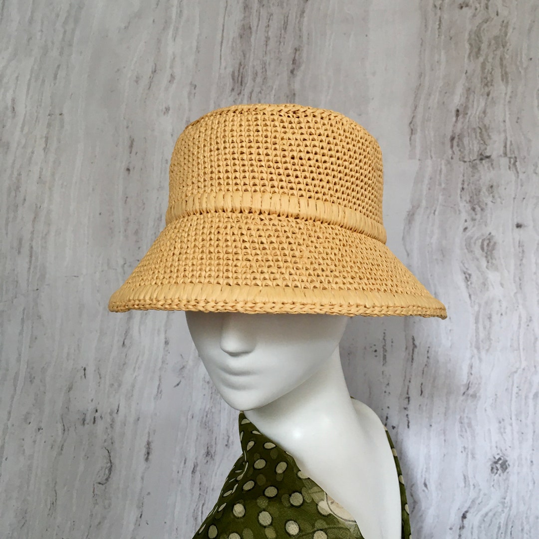 Crochet Raffia Sun Hat, Crochet Raffia Hat - Etsy