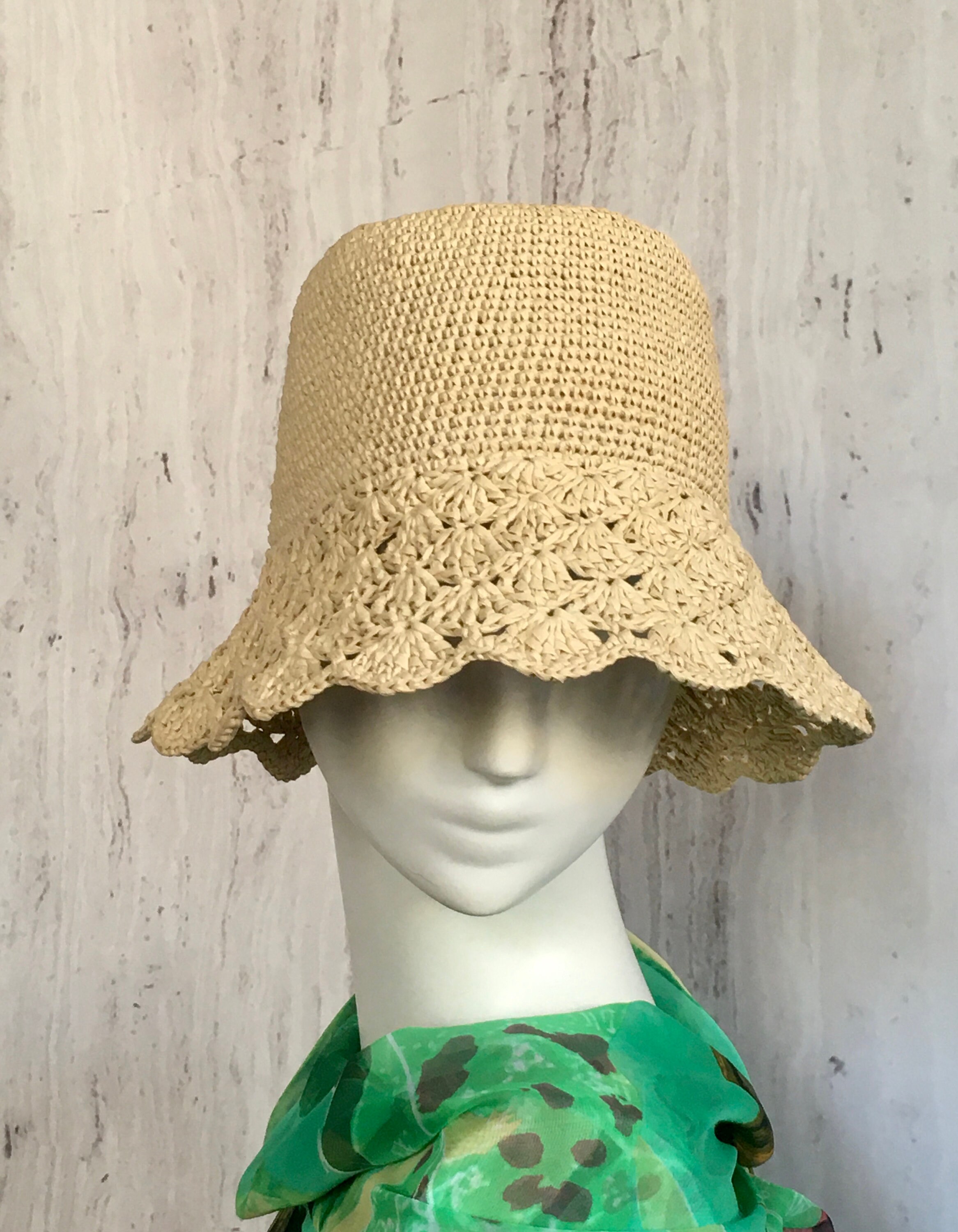 Straw Crochet Hat Crochet Raffia Hat Raffia Summer Hat - Etsy