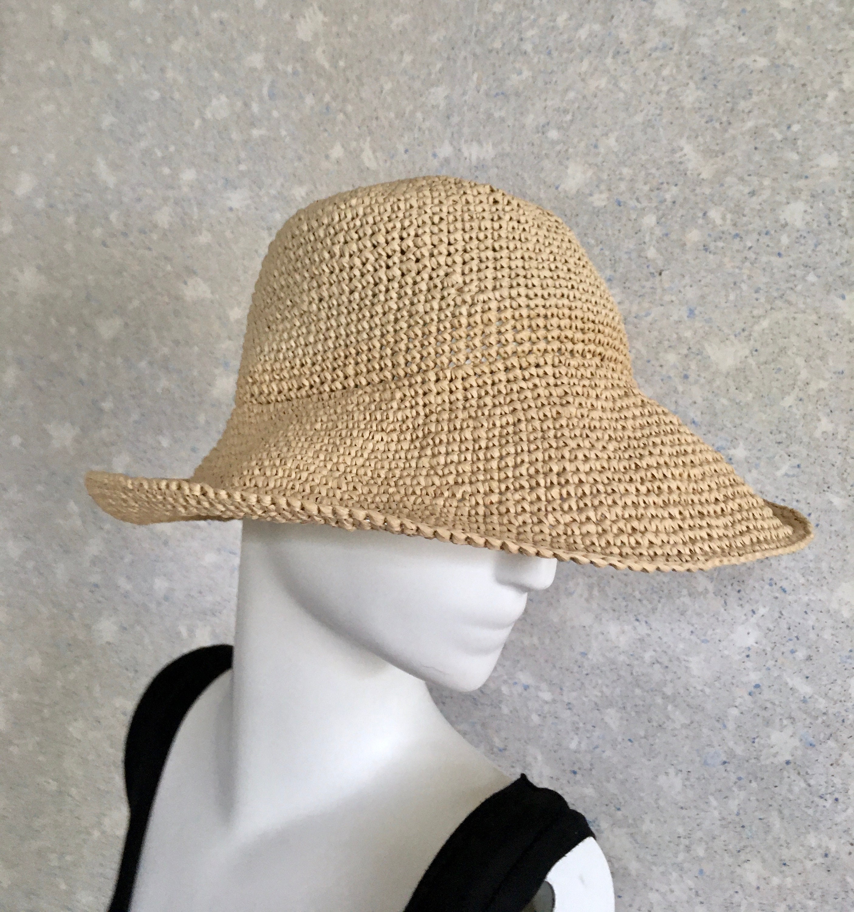 Wide-brimmed Straw Crochet Raffia Hat - Etsy
