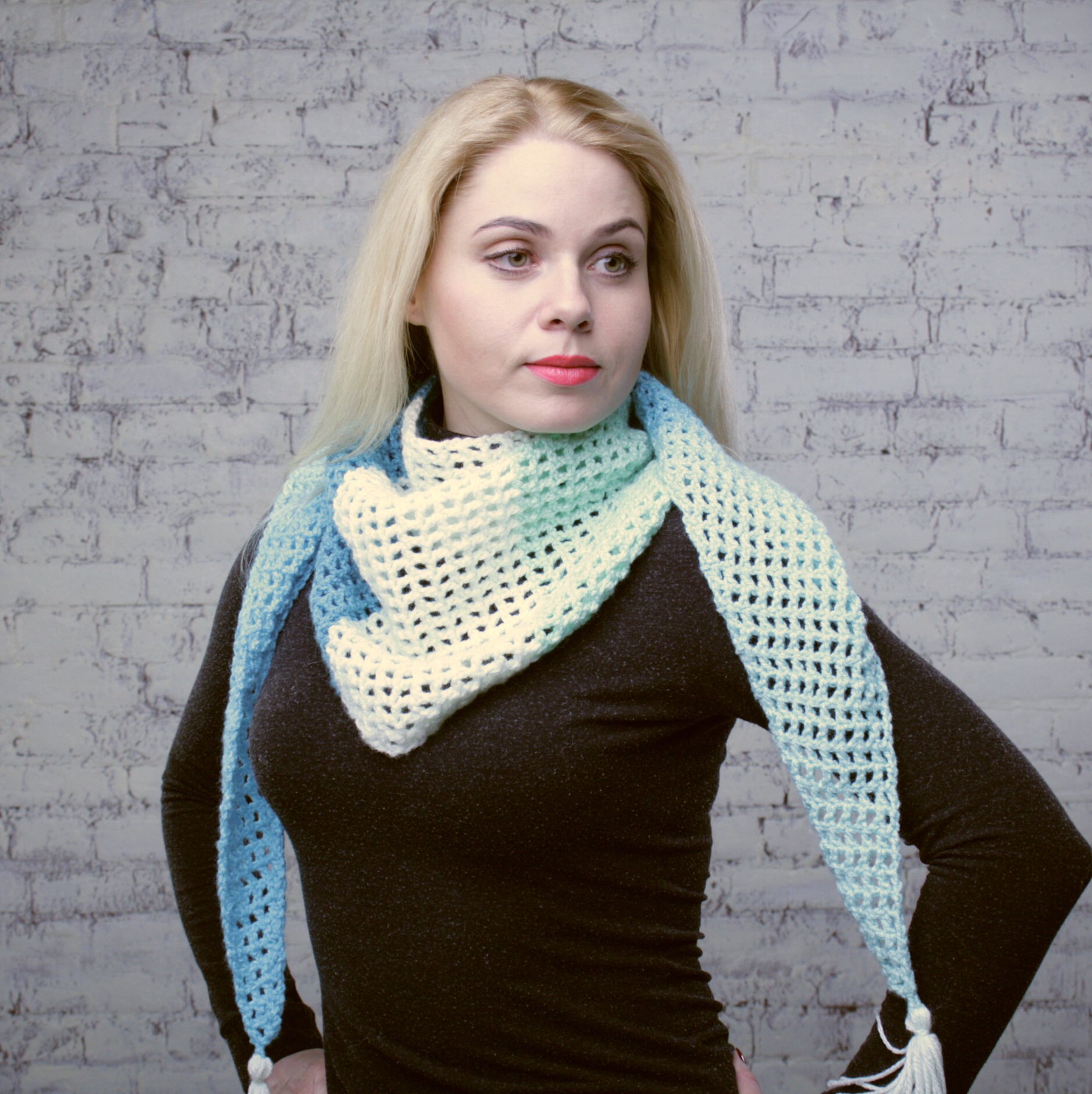 Acrylic Crochet Shawl Simple Pattern - Etsy