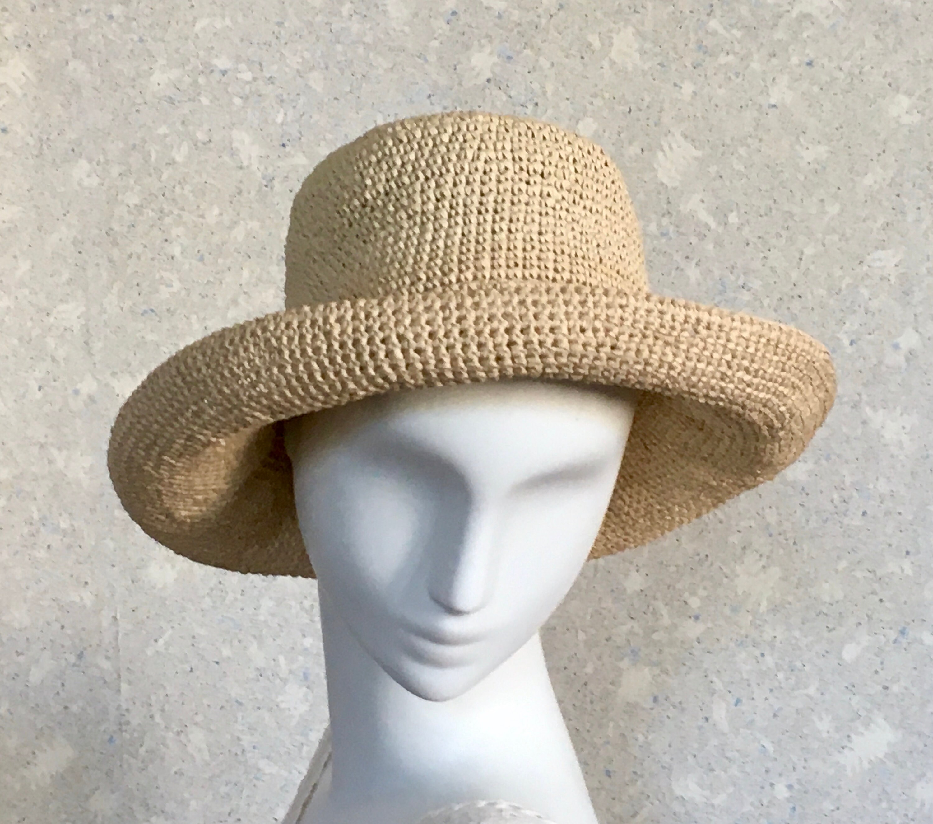 Wide-brimmed Straw Crochet Raffia Hat - Etsy