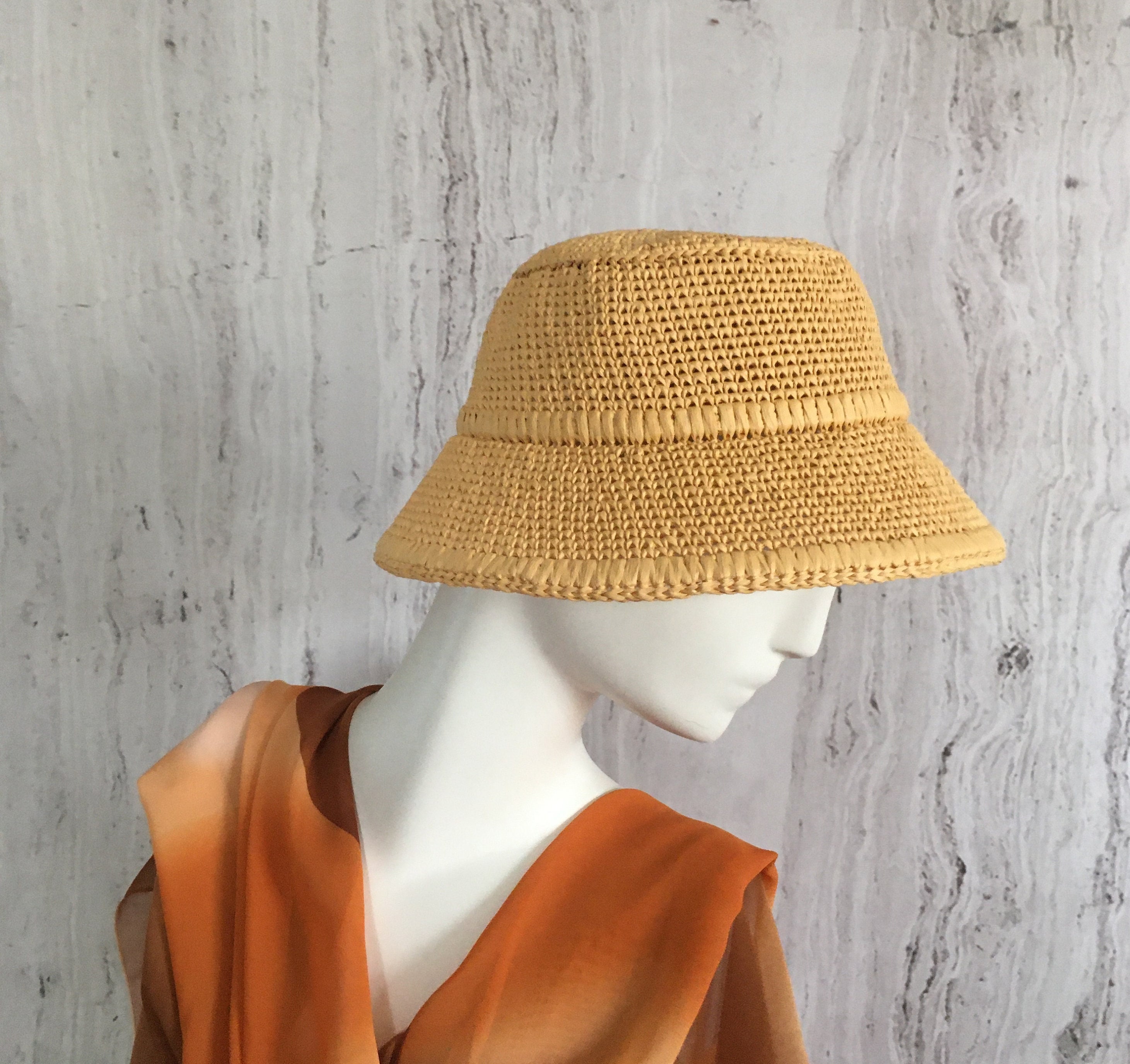 Crochet Raffia Sun Hat, Crochet Raffia Hat - Etsy