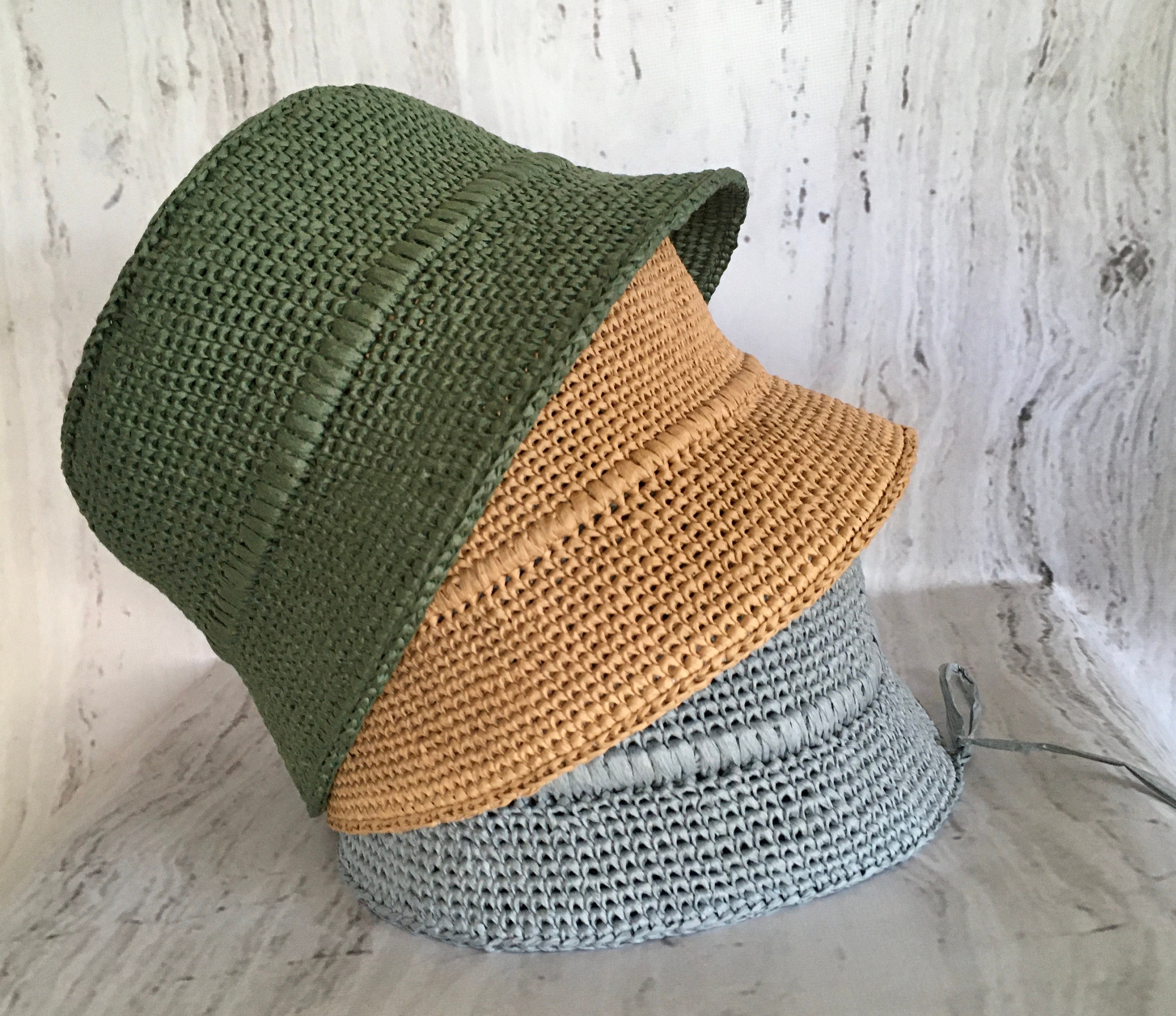 Crochet Raffia Sun Hat, Crochet Raffia Hat With 4 Inches Brim - Etsy