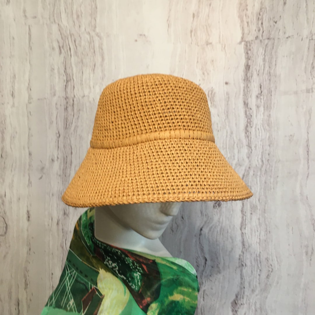 Crochet Raffia Sun Hat, Crochet Raffia Hat With 4 Inches Brim - Etsy