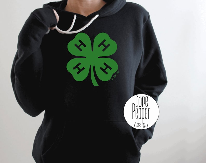 4H Hoodie With Clover Leaf - Etsy