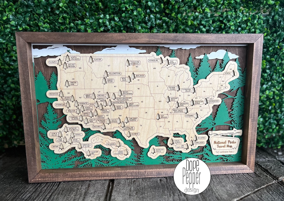 National Parks Travel Map With Personalization! - Etsy
