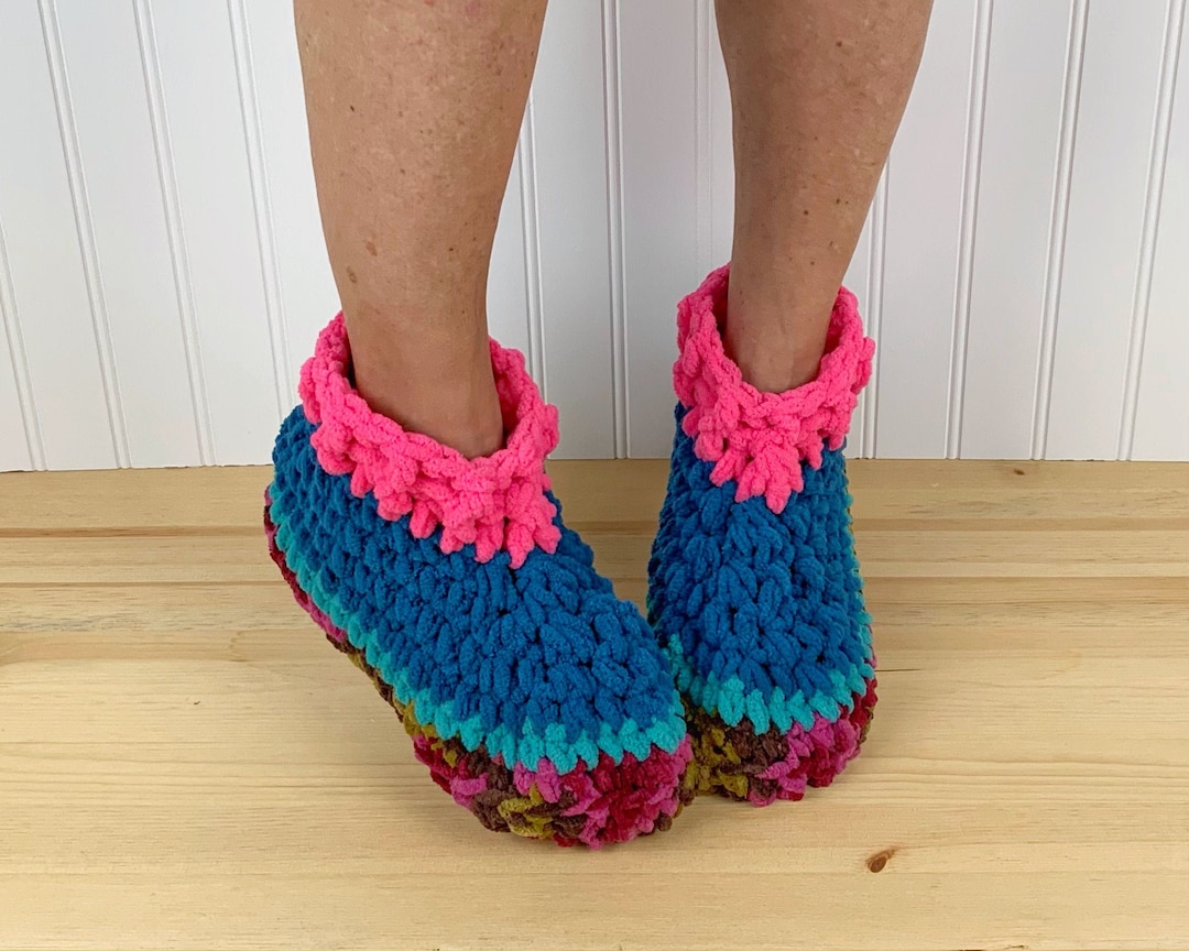 COLORFUL COZY Fuzzy Slippers - Comfy Chenille Slipper Socks - Hygge ...