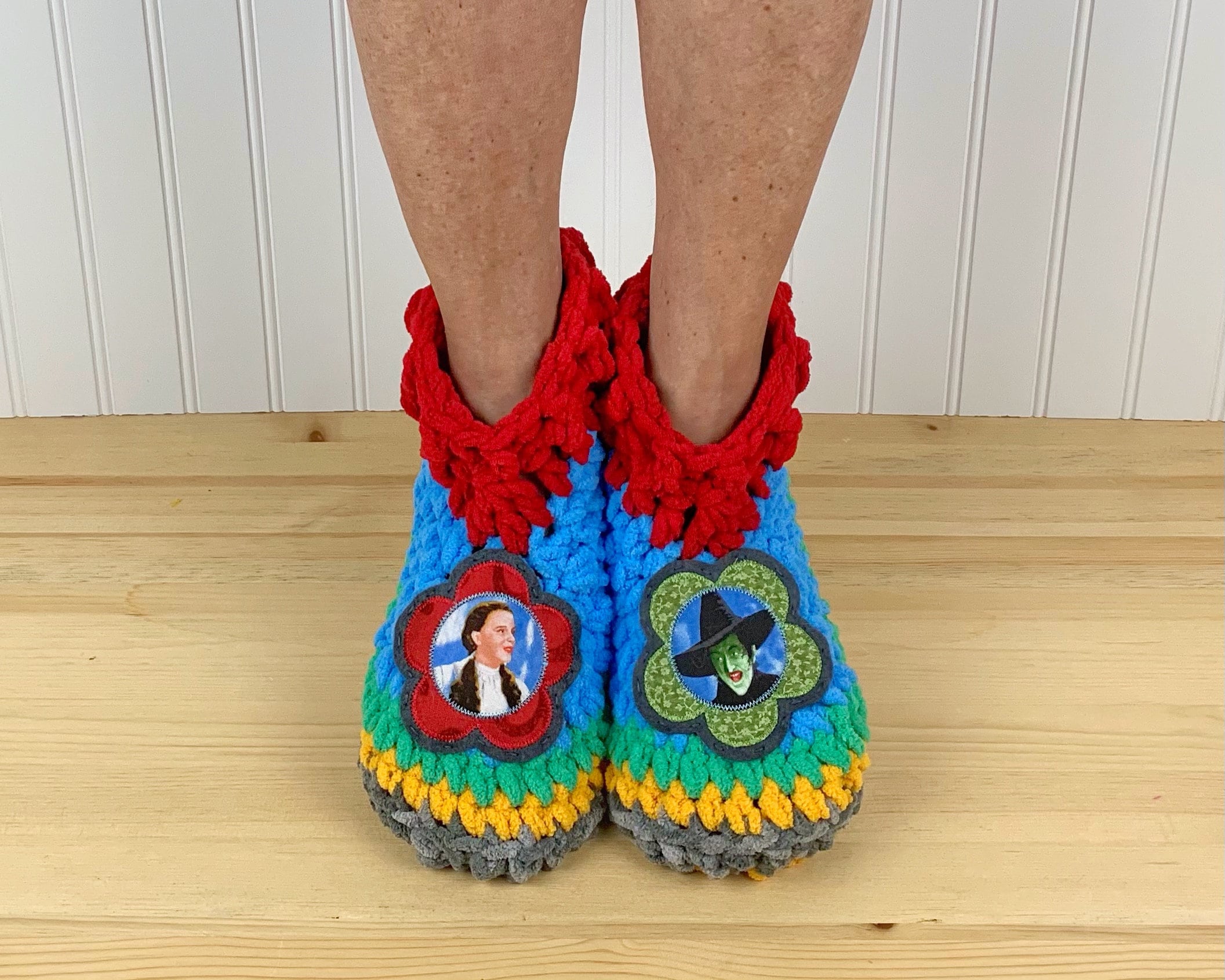 Colorful WIZARD of OZ Slippers Yellow Brick Road Booties | Etsy