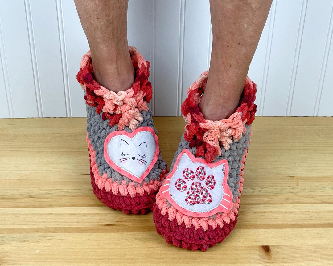 Cute CAT NAPPERS Slippers - Comfy Chenille Slipper Socks - Cat Mom ...