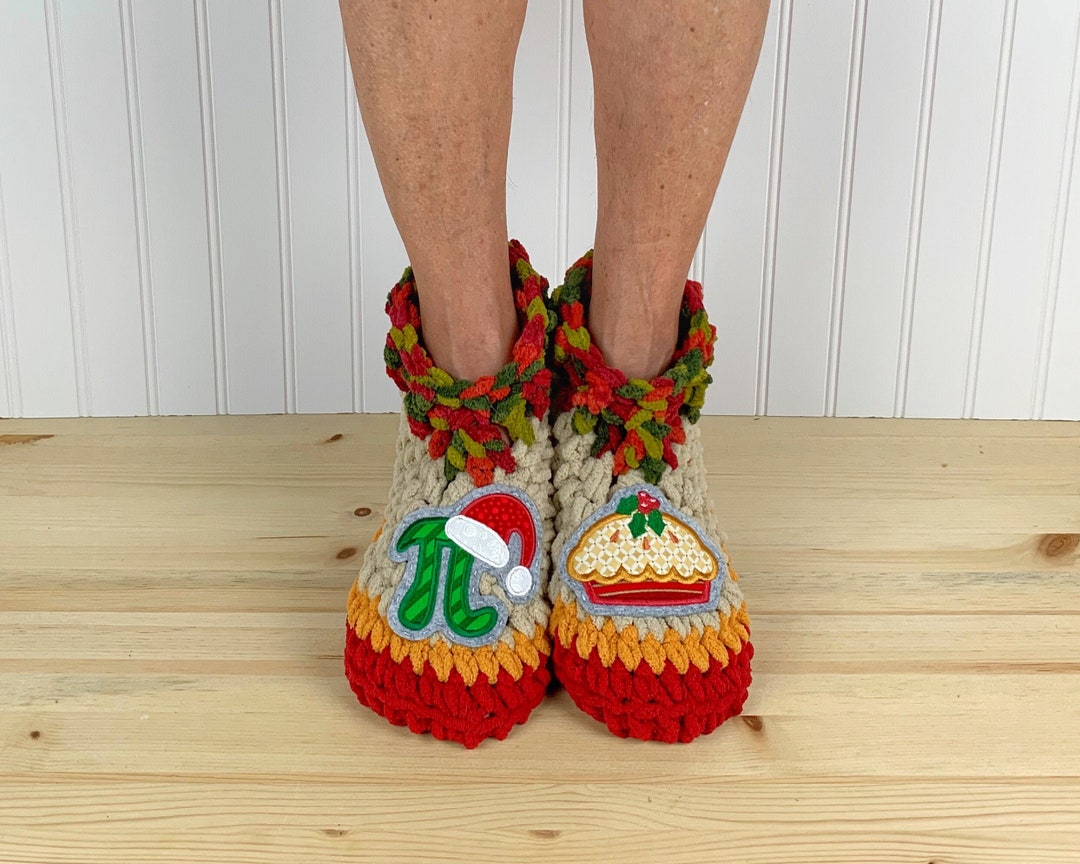 HOLIDAY Pi NERD Slippers Cozy Chenille Slipper Socks Gift for Nerds ...