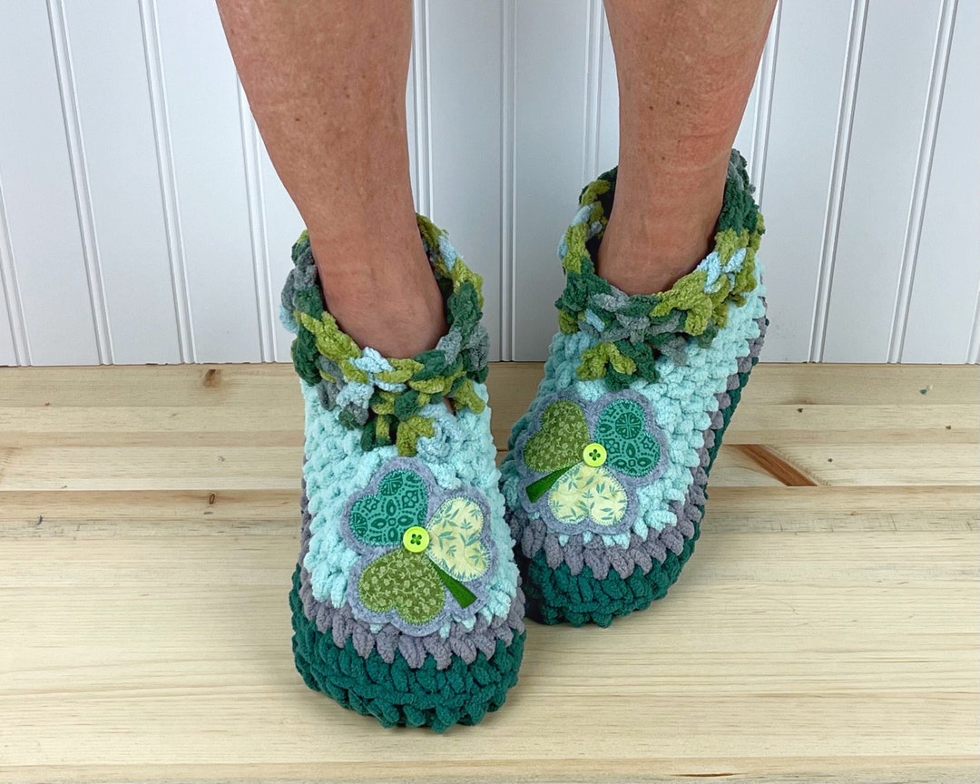 SHAMROCK LOVE Slippers - Cozy Chenille Slipper Socks - St. Patrick's ...