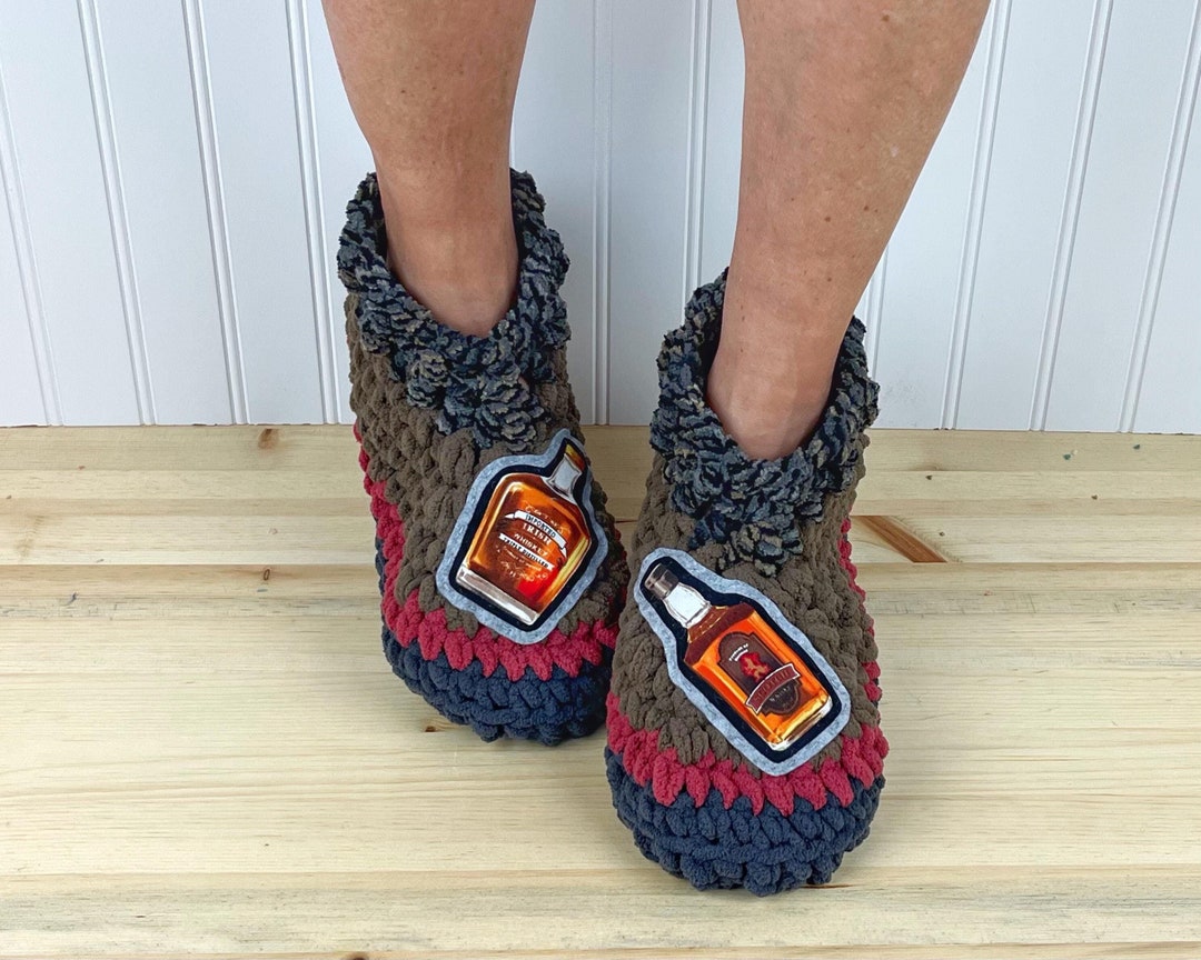 Fun COCKTAIL Slippers - Cozy Chenille Slipper Socks - Party Booties ...