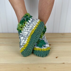 Rustic Shamrock Slippers - Cozy Chenille Slipper Socks - St. Patrick's ...