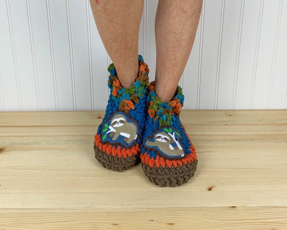 SNUGGLY SLOTH Slippers Cozy Chenille Slipper Socks Hygge | Etsy