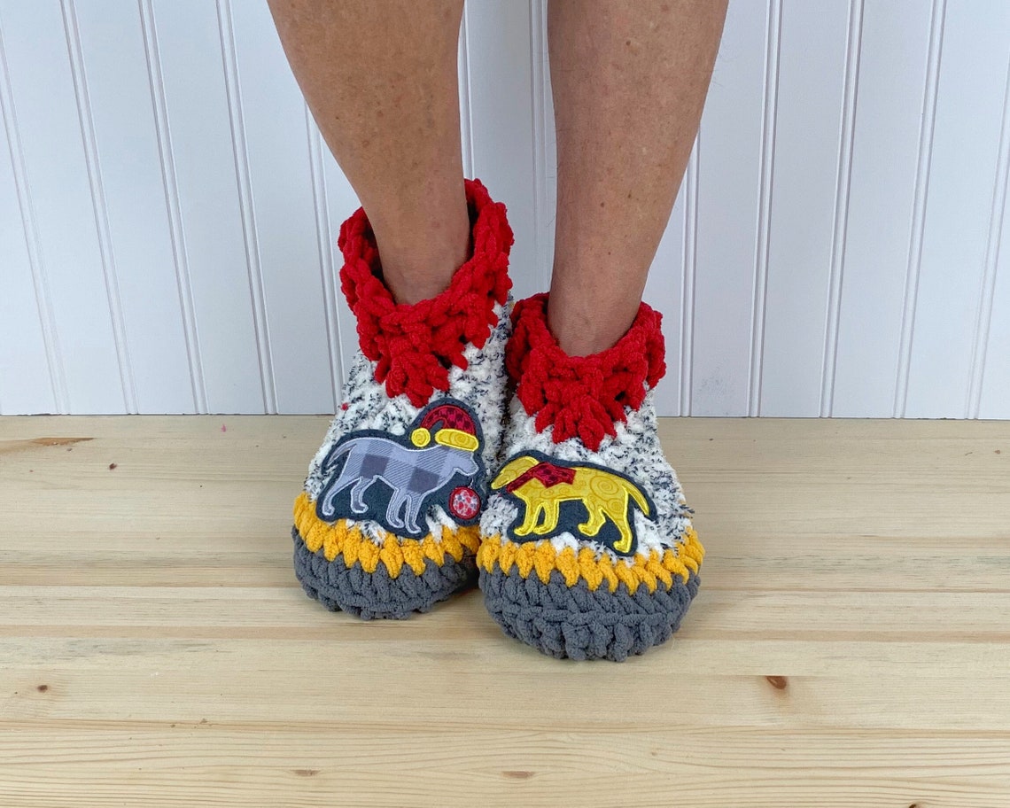 Cozy DOG Slippers Chenille Slipper Socks Dog Lover Gift - Etsy