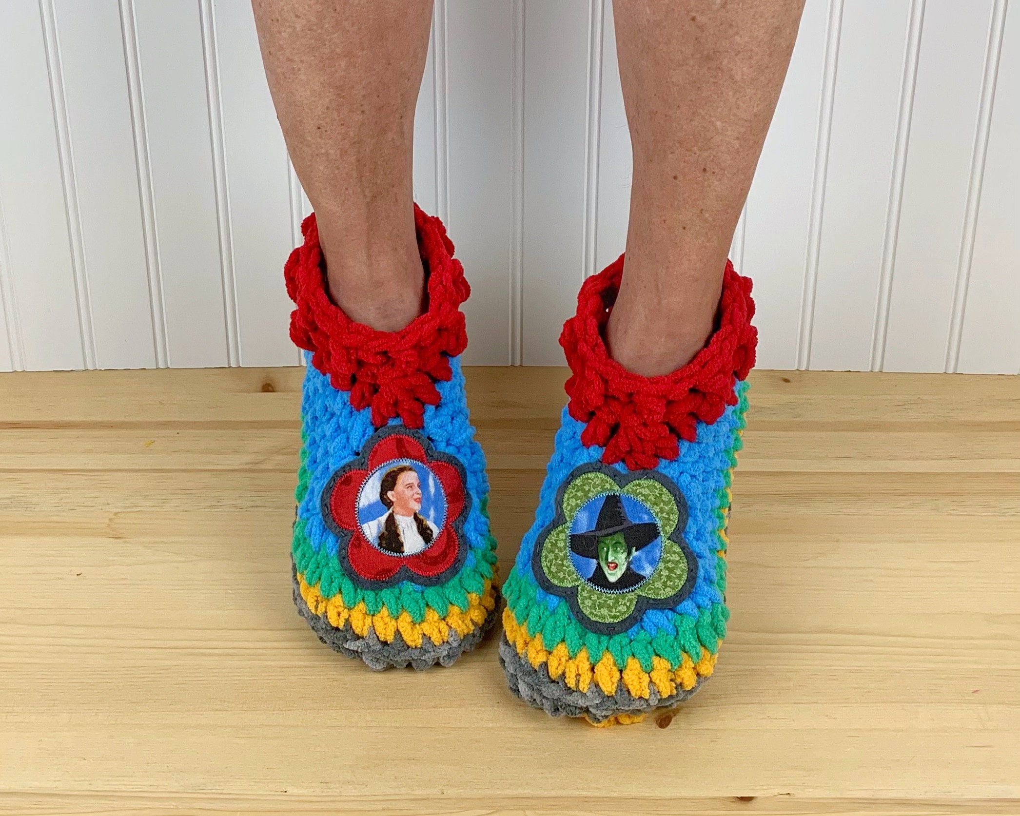 Colorful WIZARD of OZ Slippers Yellow Brick Road Booties - Etsy UK