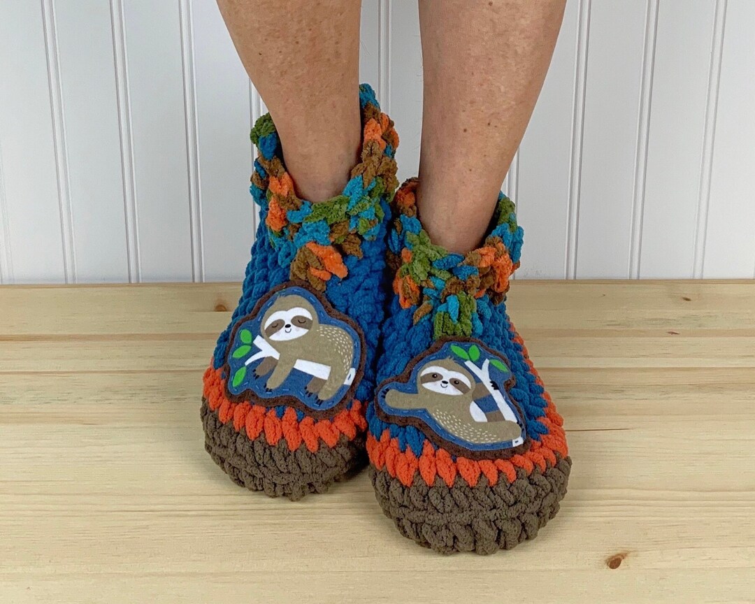 SNUGGLY SLOTH Slippers - Cozy Chenille Slipper Socks - Hygge House ...
