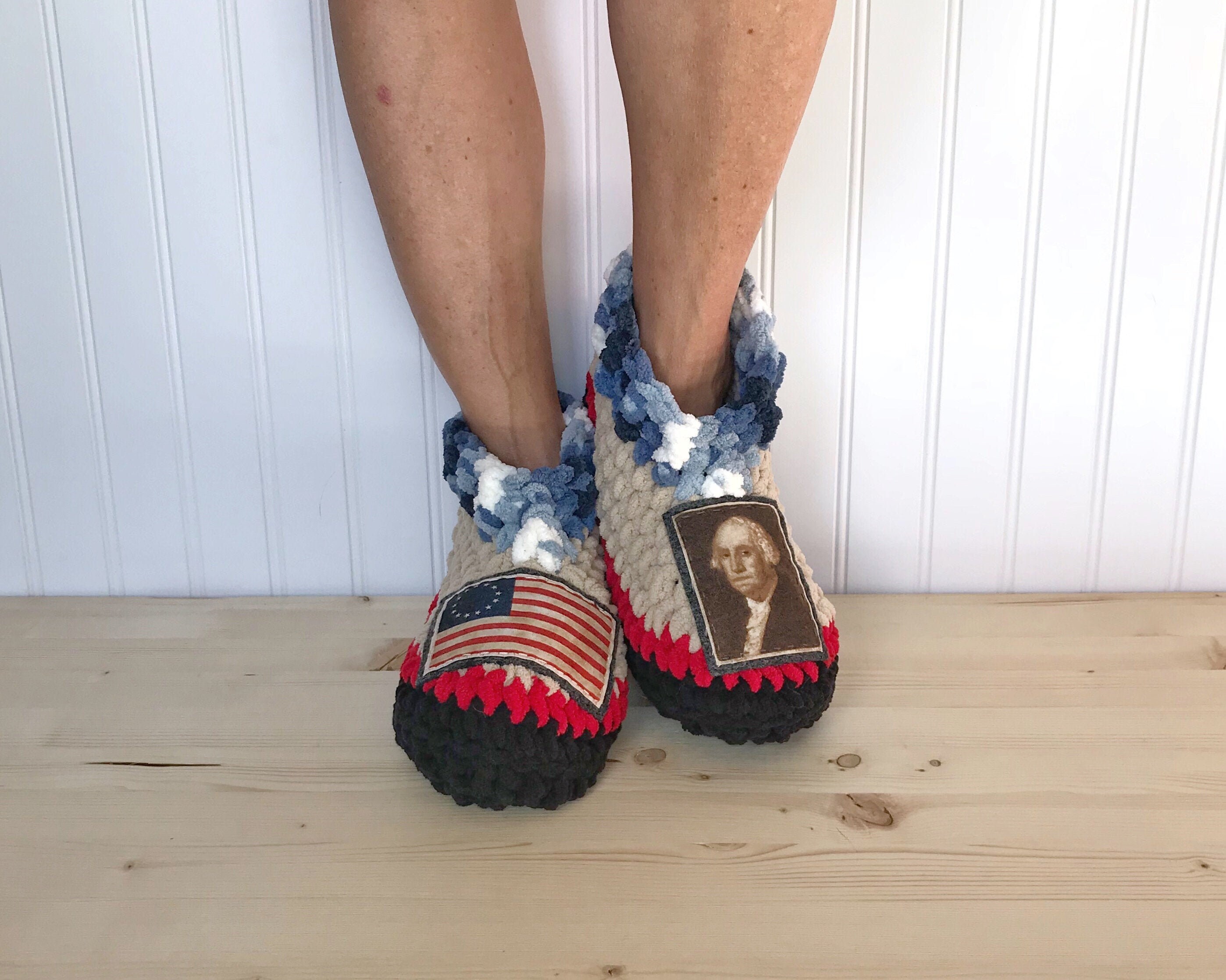 George Washington Slippers Cozy Chenille Slipper Socks - Etsy
