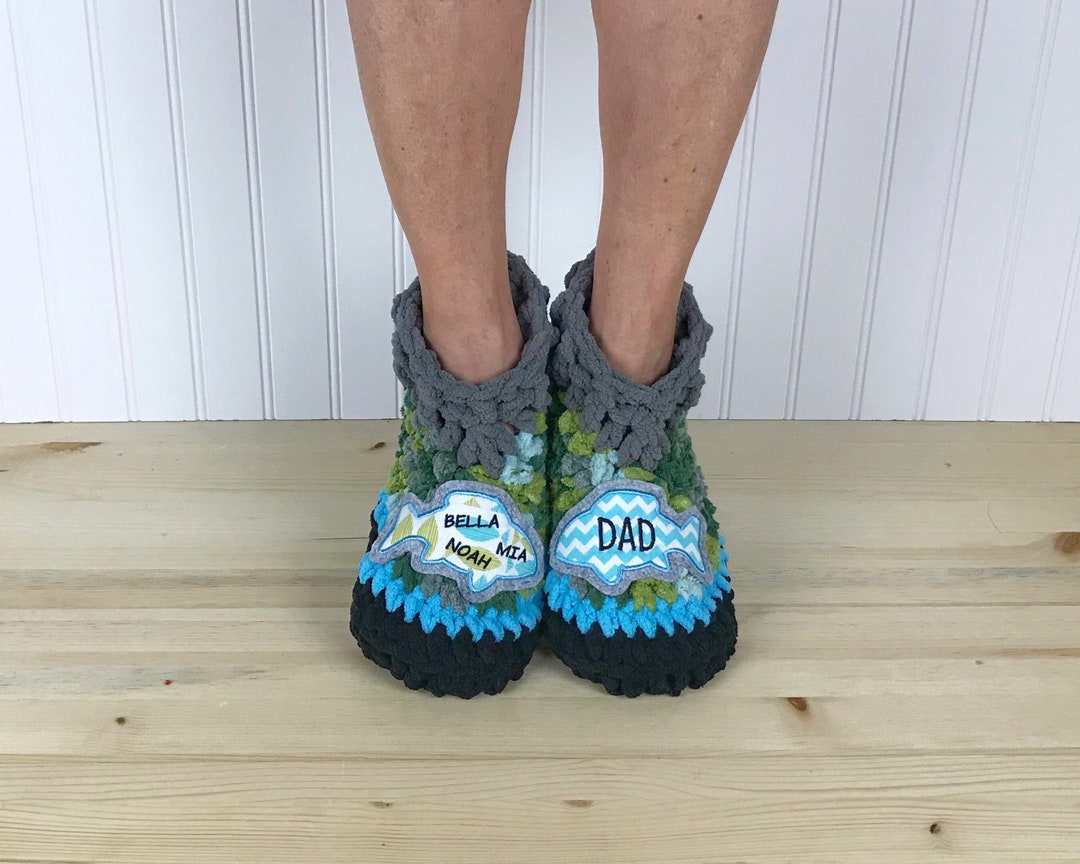 Personalized Father's Day Fish Slippers - Fun Fishing Gift for Dad ...