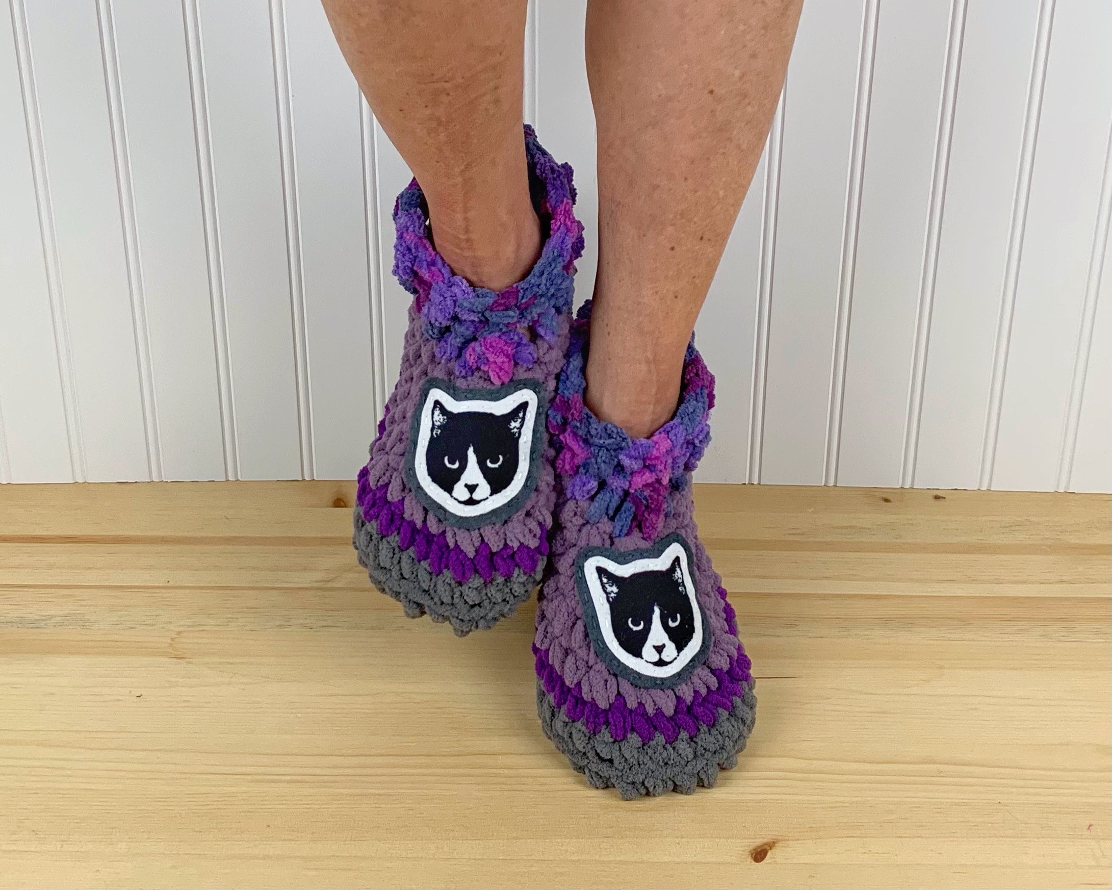 Cute BLACK CAT Slippers Comfy Chenille Slipper Socks - Etsy